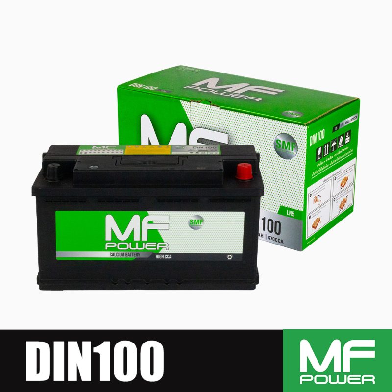 แบตเตอรี่รถยนต์ MF POWER รุ่น DIN100 - 100 แอมป์ ขั้วซ้าย ขั้วจม